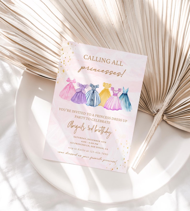Princess Birthday Invite, Once Upon a Time Fairytale Invitation Castle ...