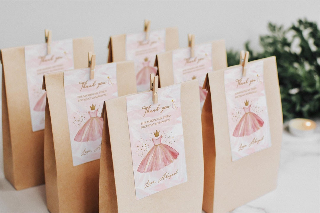 Princess Birthday Thank You Tags, Girls Once Upon a Time Fairytale ...