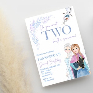 Frozen Birthday Invitation, Princess Elsa Anna Olaf Party Invite, Do ...