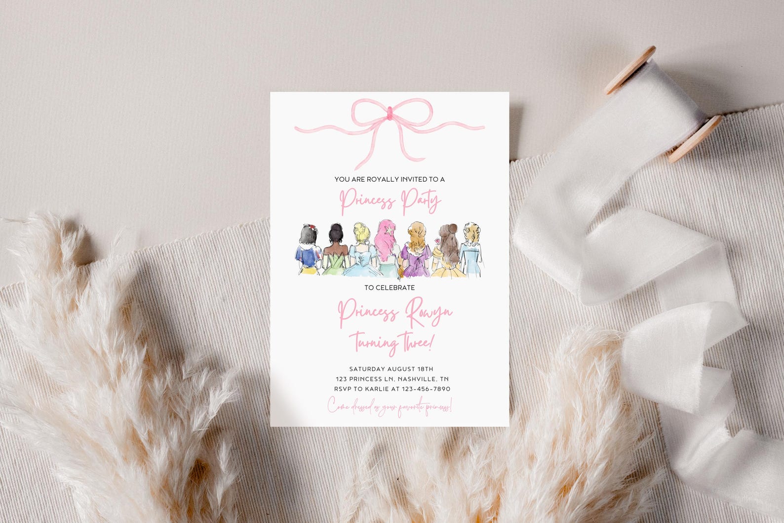 Princess Birthday Invite, Once Upon a Time Fairytale Invitation Castle ...