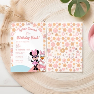 Minnie Mouse and Daisy Pool Party, Two Groovy Oh Twoodles Invite ...