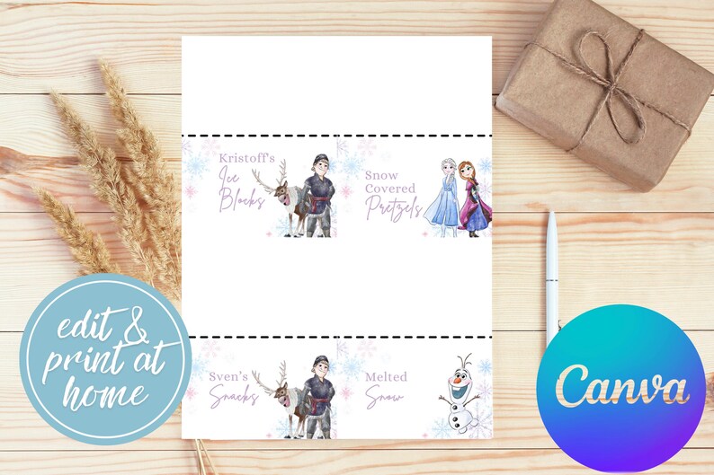 Frozen Birthday Decor Signs, Princess Elsa Anna Olaf Party, Frozen ...