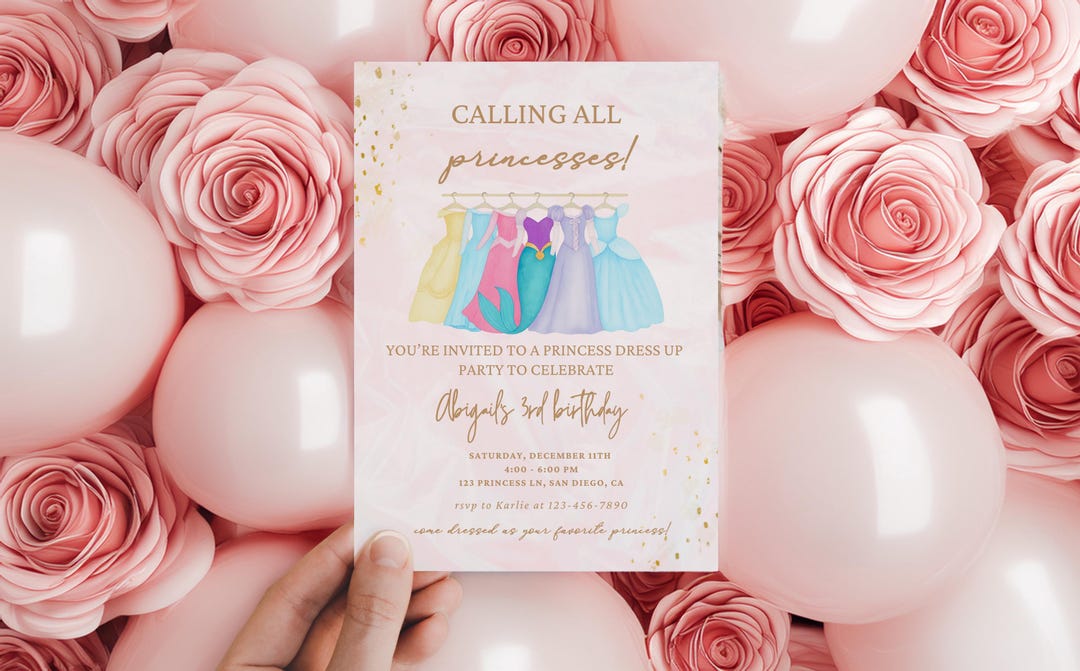 Calling All Princesses! Princess Birthday Invite, Once Upon a Time ...