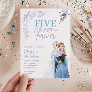 Frozen 5th Birthday Invitation, Princess Elsa Anna Olaf Party, Frozen ...