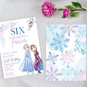 Sixth Frozen Birthday Invitation, Princess Elsa Anna Olaf Party, Frozen ...