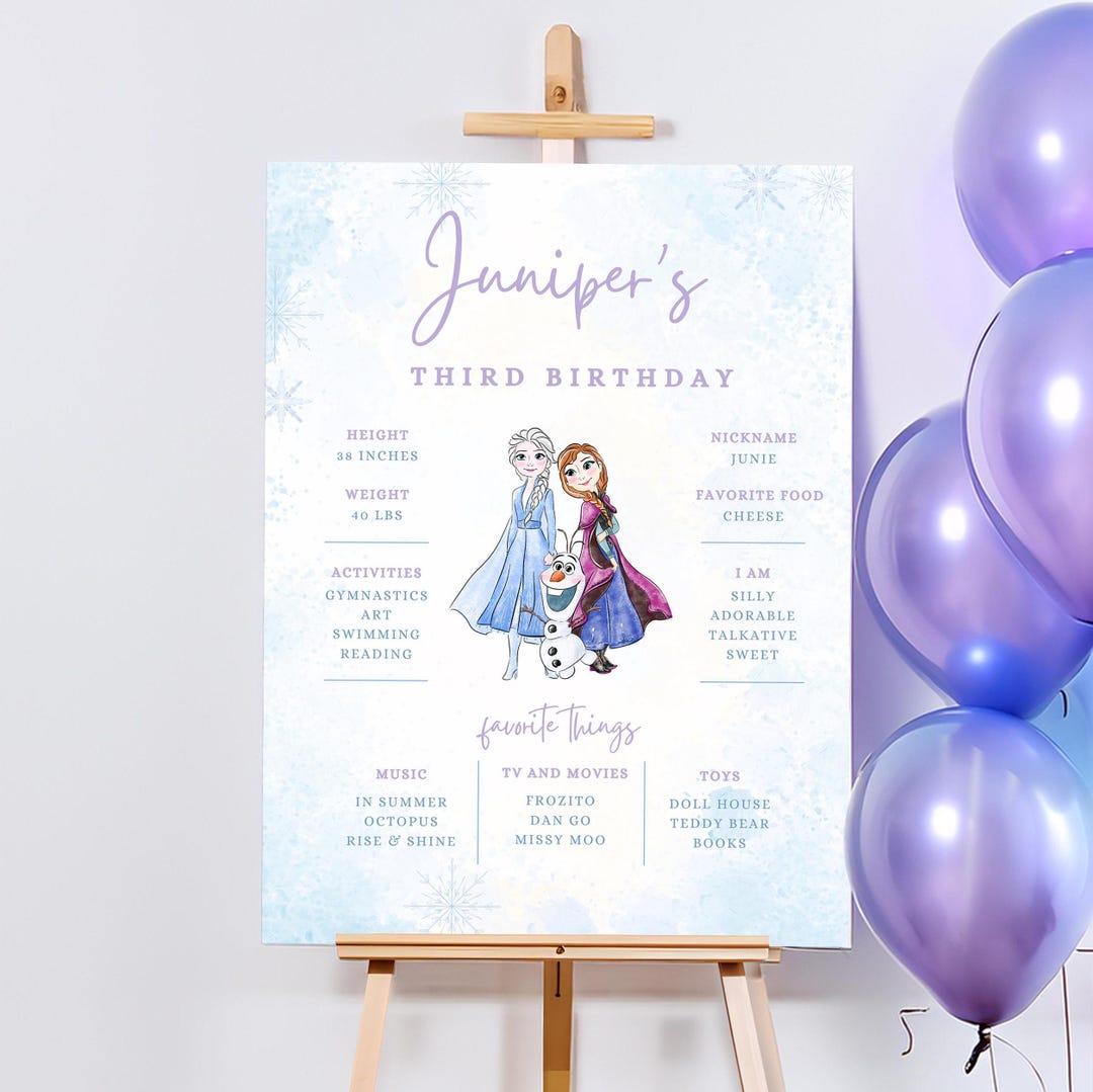 Frozen Winter Birthday Milestone Board, Winter Wonderland, Winter ...