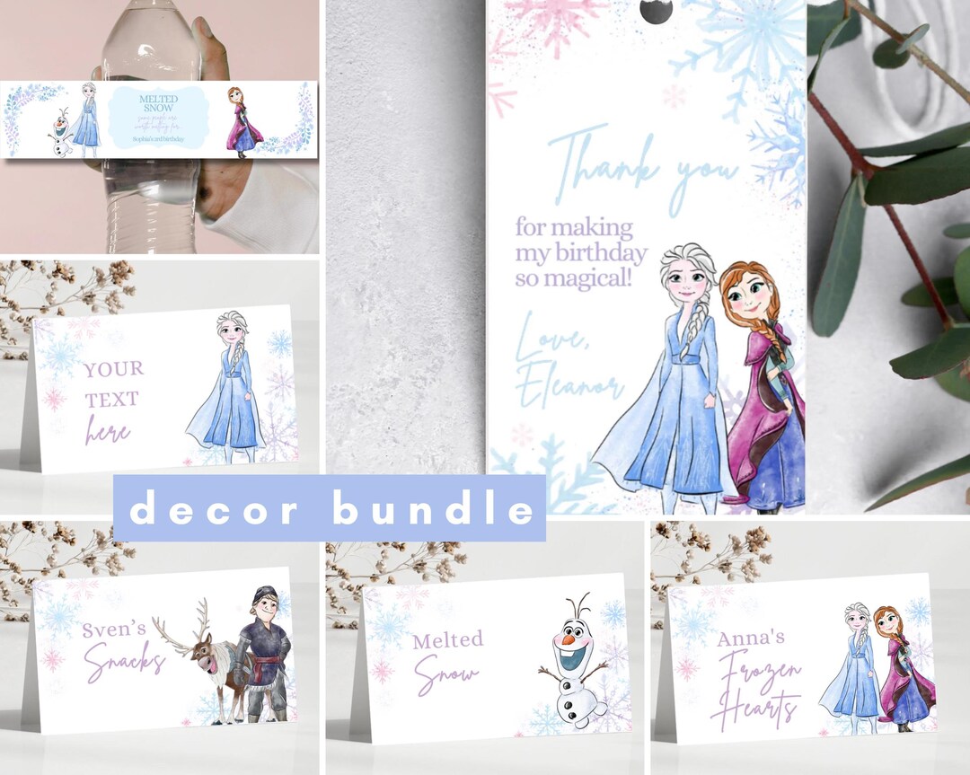 Frozen Birthday Decor Signs, Princess Elsa Anna Olaf Party, 2nd 3rd 4th ...