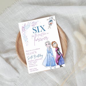 Sixth Frozen Birthday Invitation, Princess Elsa Anna Olaf Party, Frozen ...