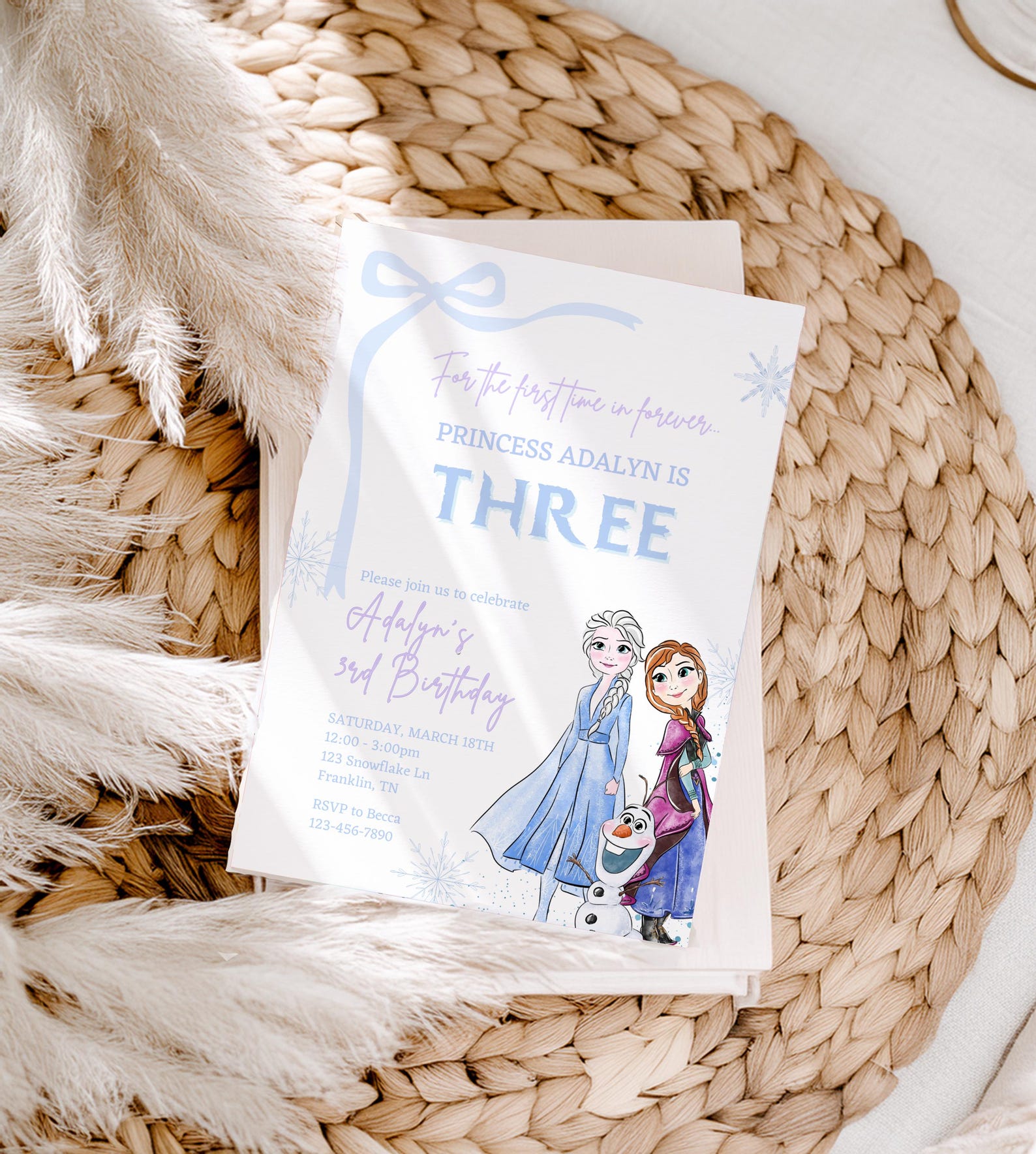 Frozen Birthday Invitation, Princess Elsa Anna Olaf Party, Frozen ...