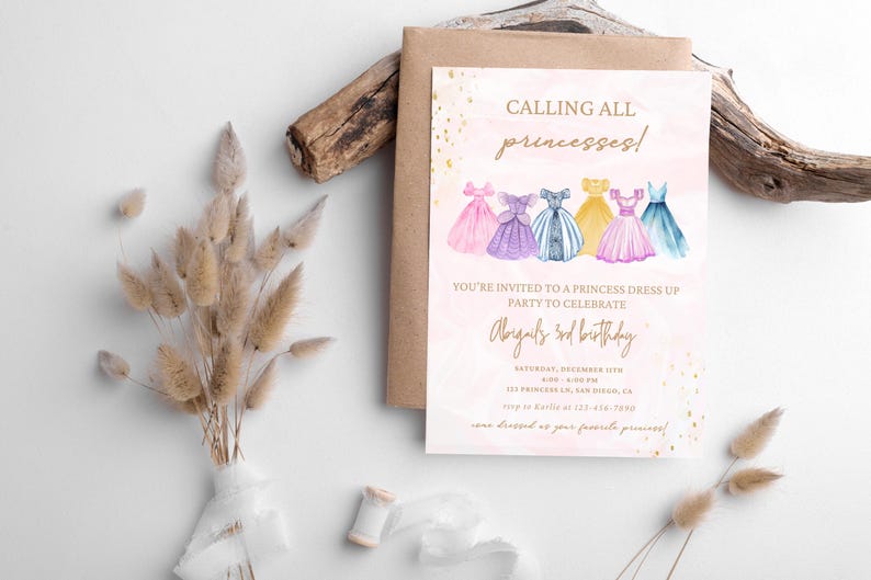 Princess Birthday Invite, Once Upon a Time Fairytale Invitation Castle ...