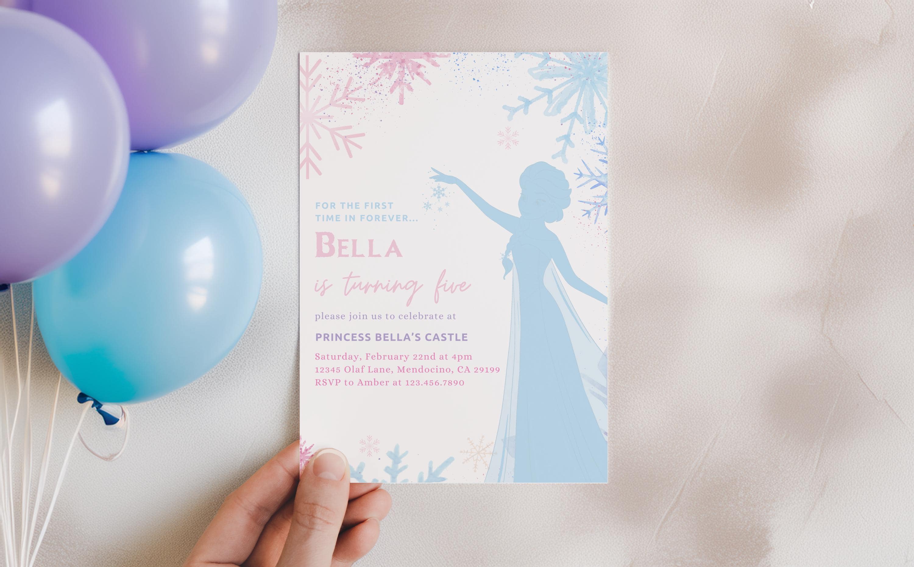 Frozen Birthday Invitation, Princess Elsa Anna Olaf Party, Frozen ...