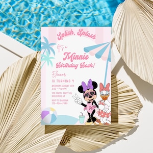 Minnie Mouse and Daisy Pool Party, Two Groovy Oh Twodles Invite, Summer ...