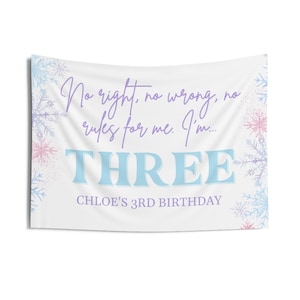 Frozen 3rd Birthday Wall Banner, Princess Elsa Anna Olaf Party Photo Backdrop Poster, Balloon ...