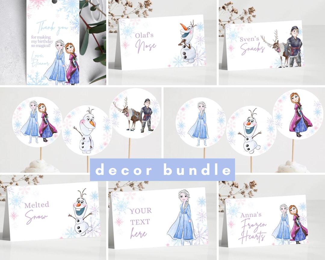 Frozen Birthday Decor Signs, Princess Elsa Anna Olaf Party, 3rd 4th 5th ...