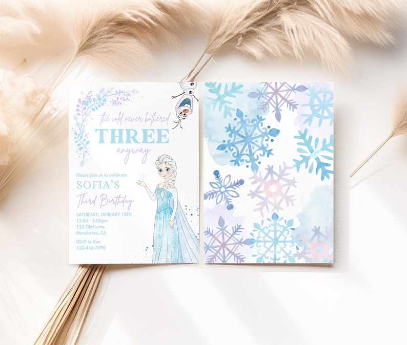 Frozen Birthday Invitation, Princess Elsa Anna Olaf Party Invite ...