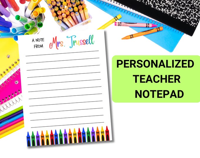 Custom Notepad With Custom Text and Colorful Design // 50 Sheets per ...