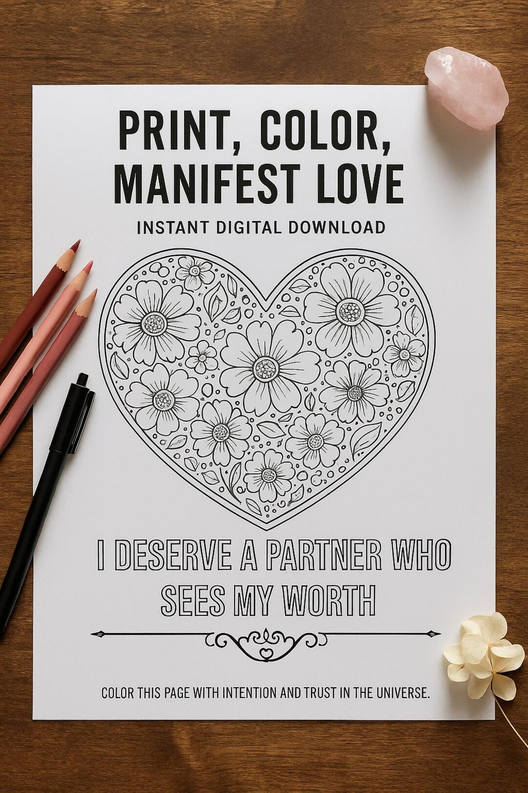 Love Affirmation Coloring Book | Self-love Manifesting (PDF) - Etsy