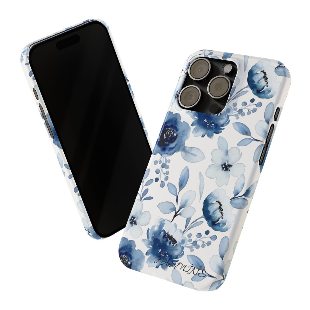 Elegant Watercolor Floral Personalized Slim Phone Cases, Christmas Gift ...
