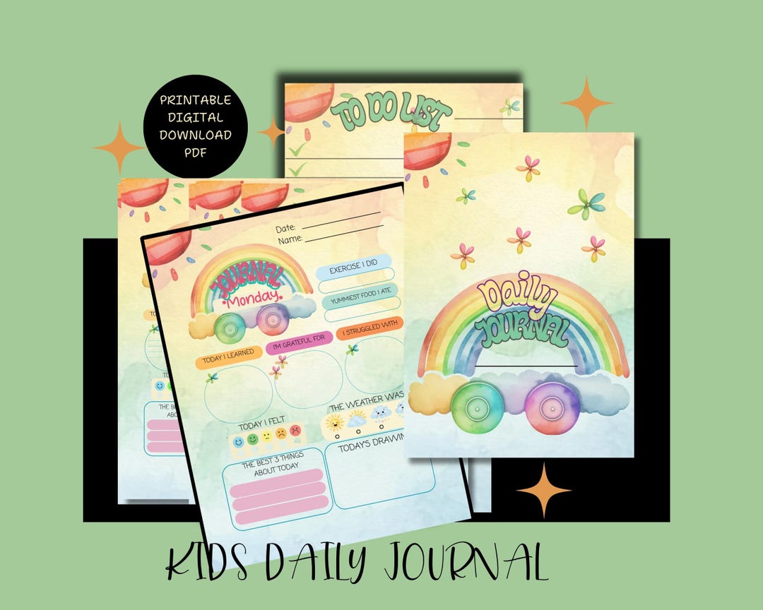 Kids Daily Journal Printable: Gratitude & Reflection Prompts (PDF ...