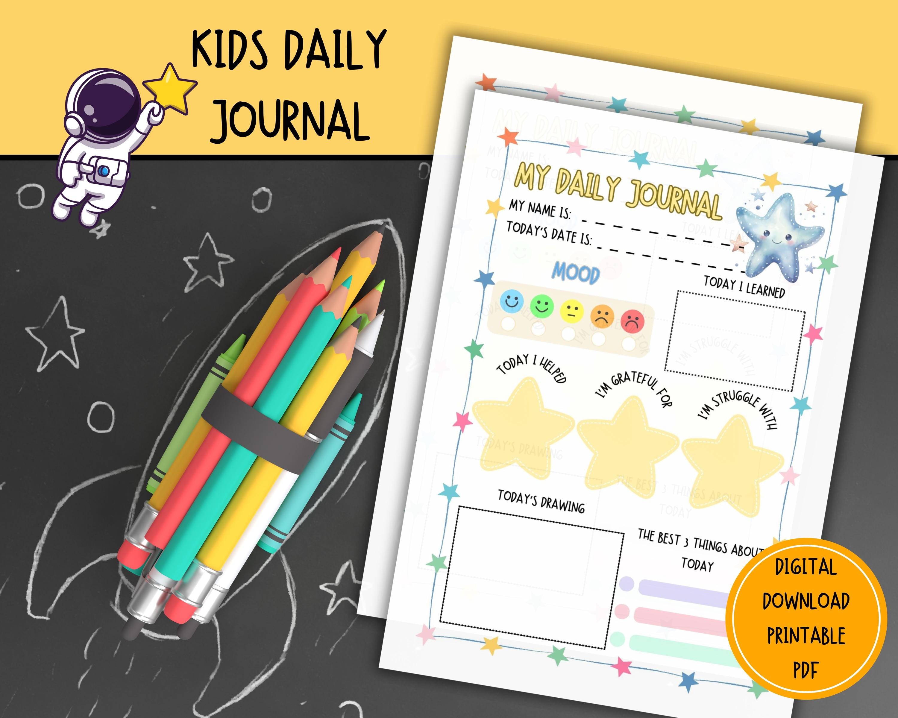 Kids Daily Journal Page, Printable Kids Journal, Kids Self Development ...