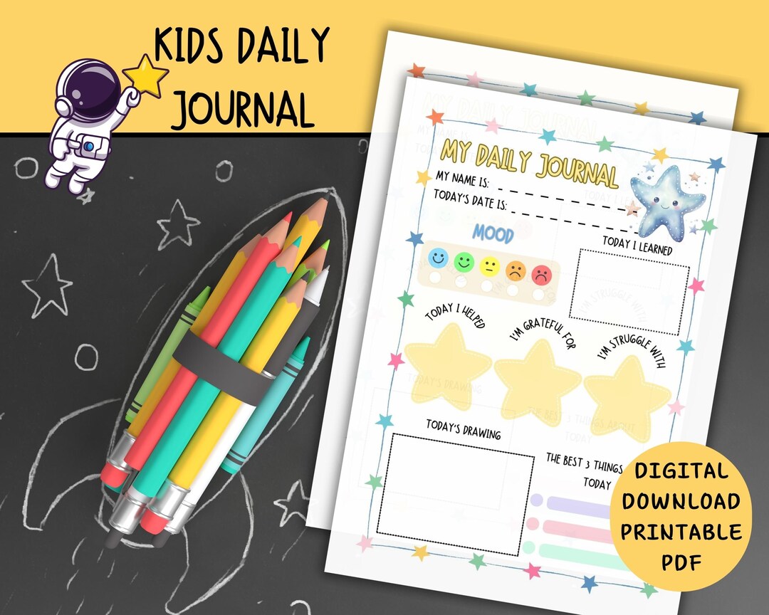 Kids Daily Journal: Gratitude and Reflection Prompts (PDF Printable) - Etsy