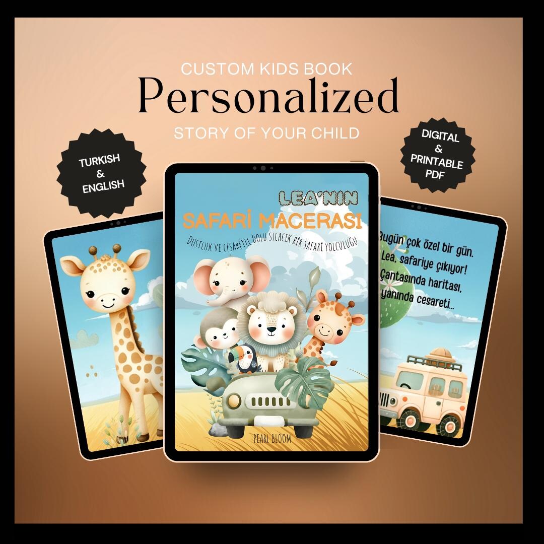 Personalized Safari Animals Adventure Storybook for Kids (PDF) - Etsy