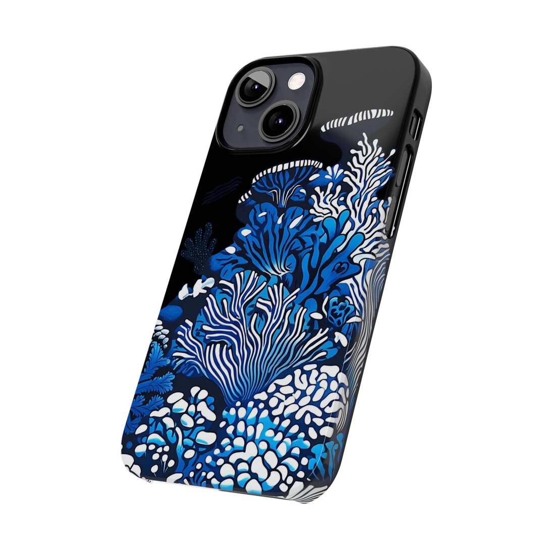 Coral Blue Slim Phone Cases - Etsy
