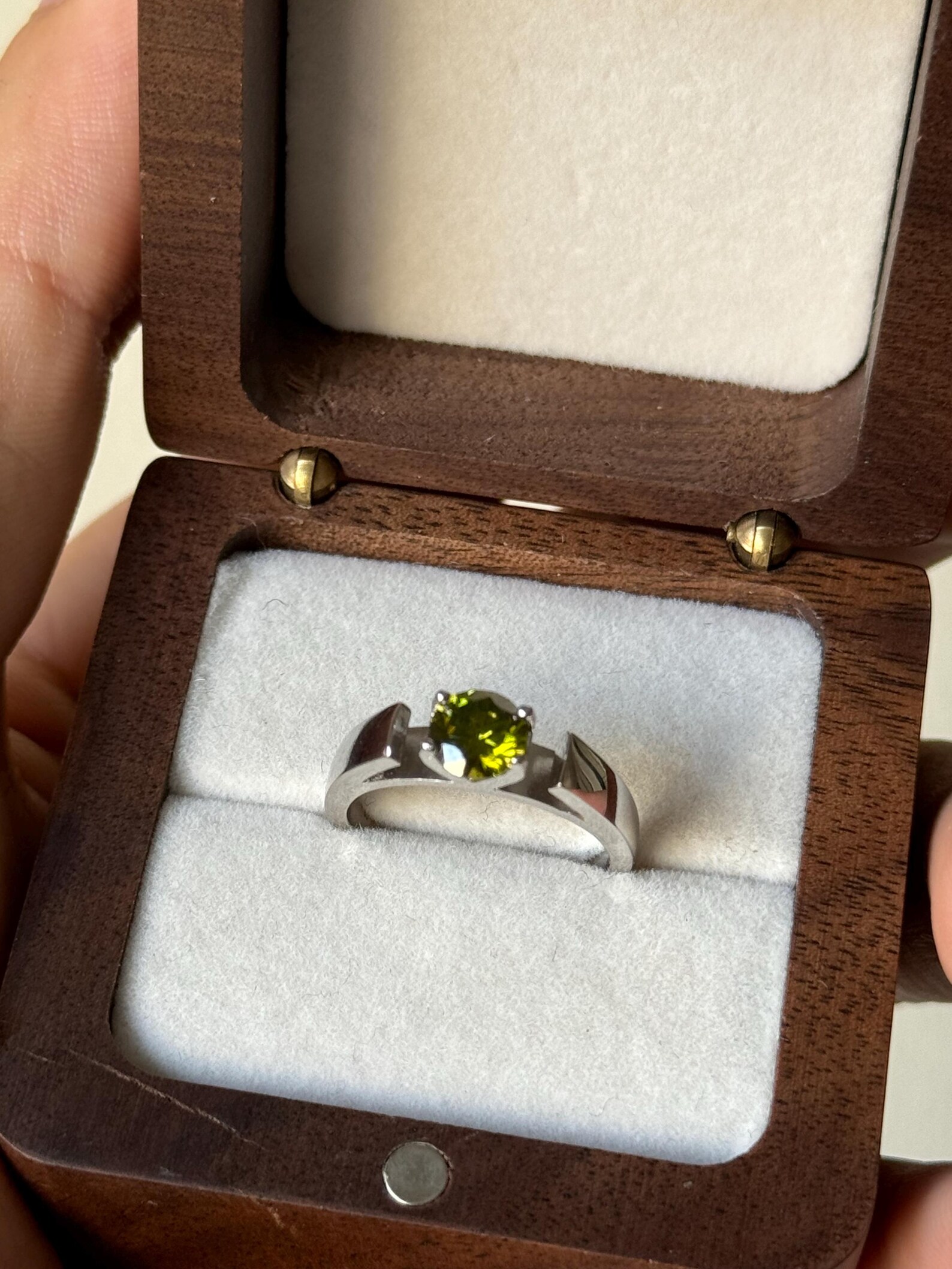 Snow White Emerald Ring, Snow Engagement Ring, Prince Charming Promise ...