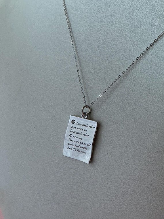 Custom Post it Necklace Personalized Greys Anatomy Pendant Greys Anatomy Post It Wedding Meredith Grey Derek Sheperd Wedding Promises Etsy