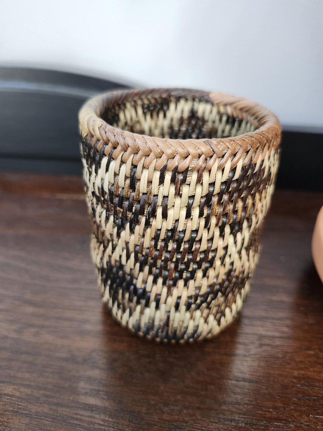 Rattan Woven Small Cup Ethnic Folk Art Cup Bathroom Decor Storage Dry ...