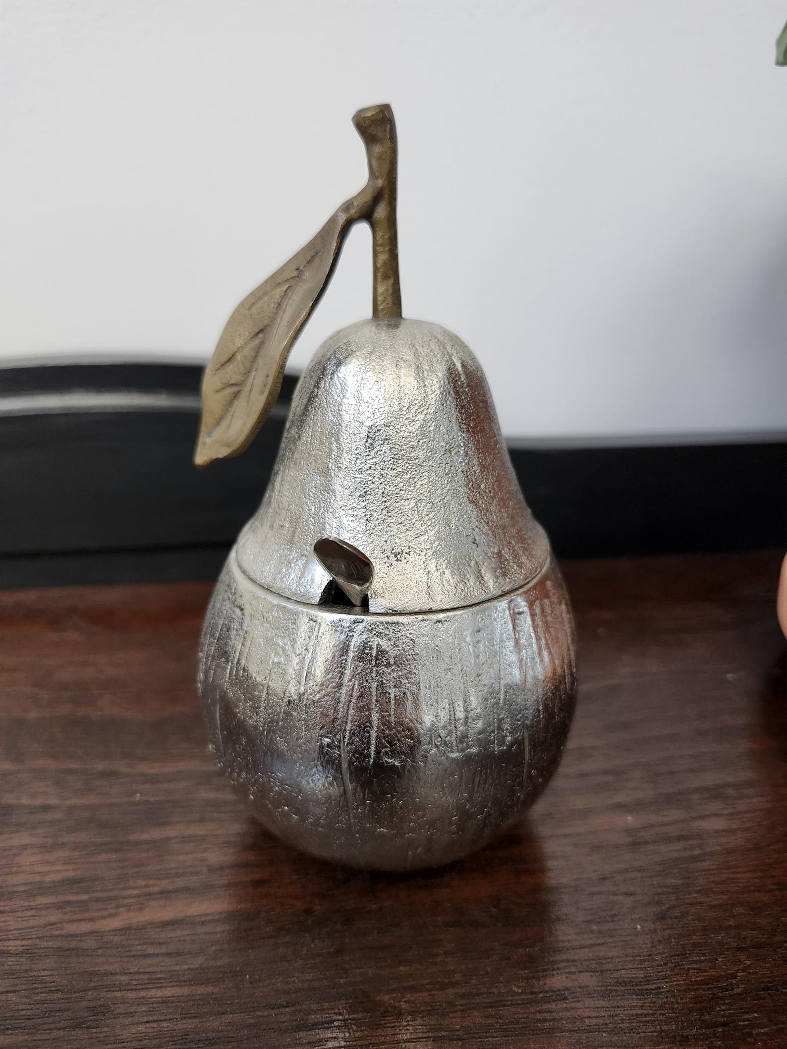 Vintage Pear Shaped Metal Honey or Sugar Jar With the Spoon by Michael ...