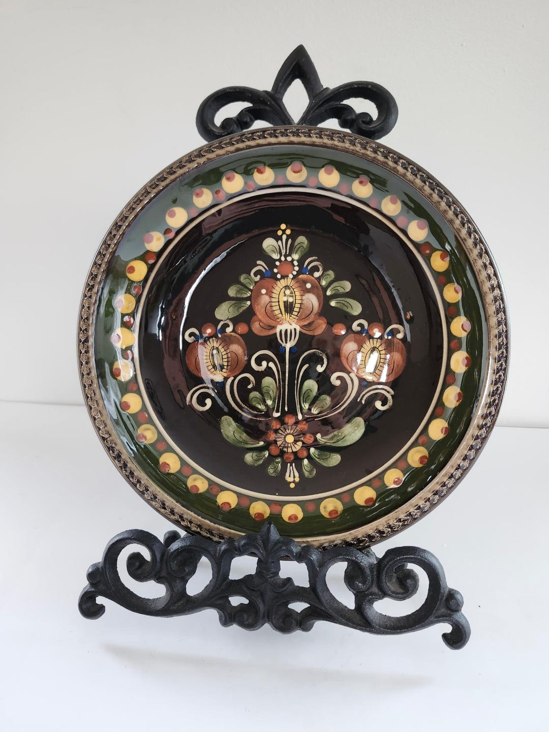 Vintage Swiss Pottery Wall Plate by HUGO KOHLER Biel Handarbeit ...