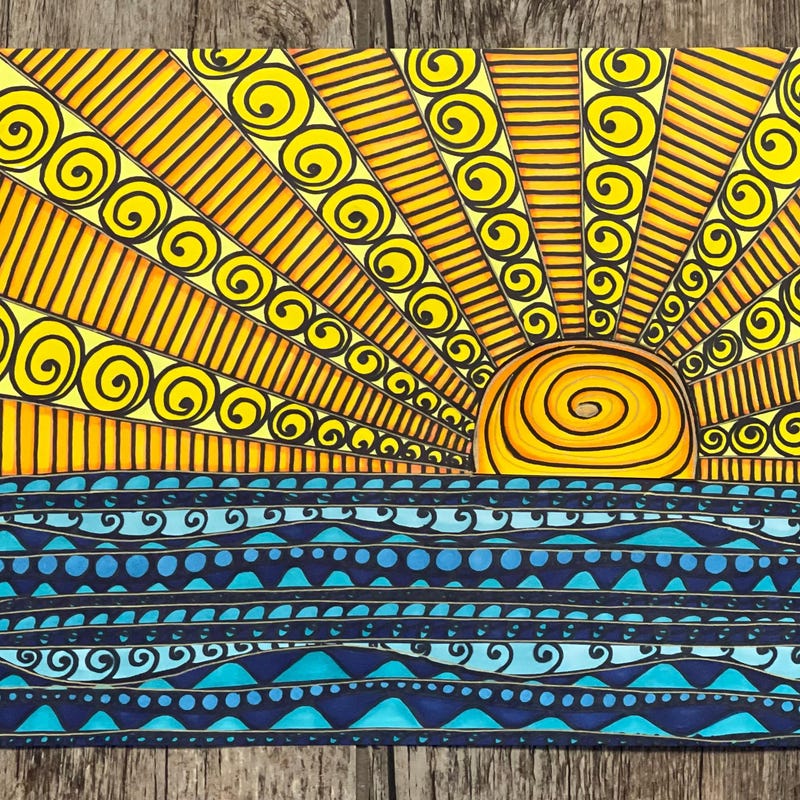 Colorful Zentangle - Etsy