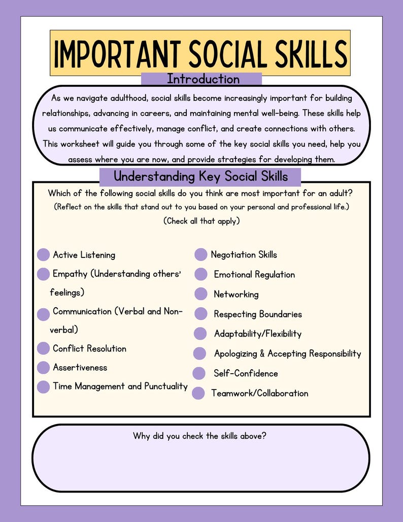 Important Social Skills - Etsy