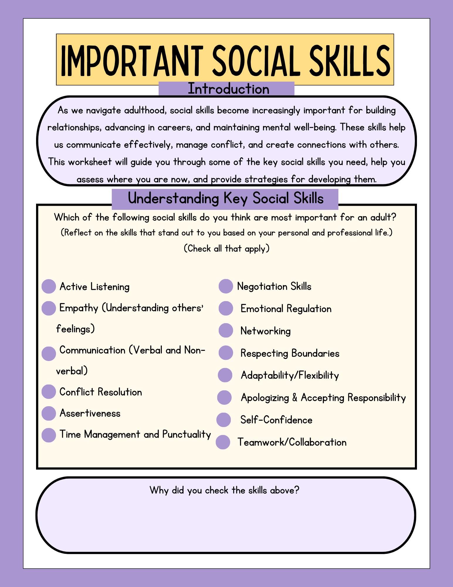 Important Social Skills - Etsy