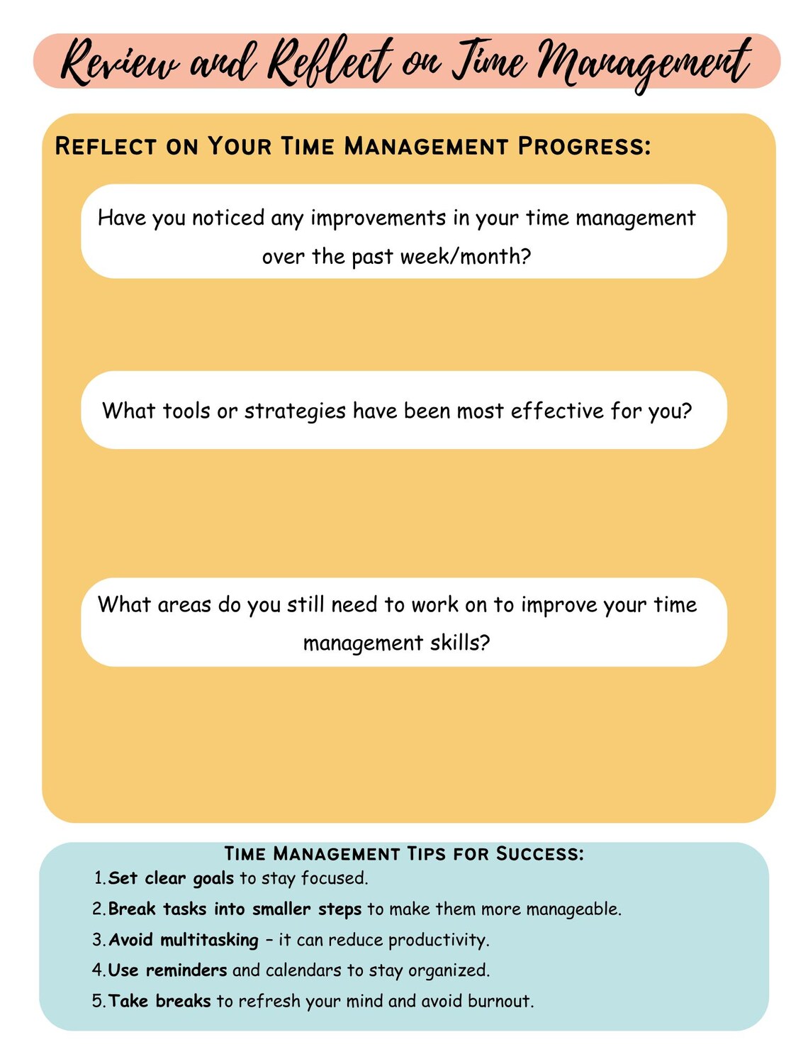 Time Management Worksheet - Etsy