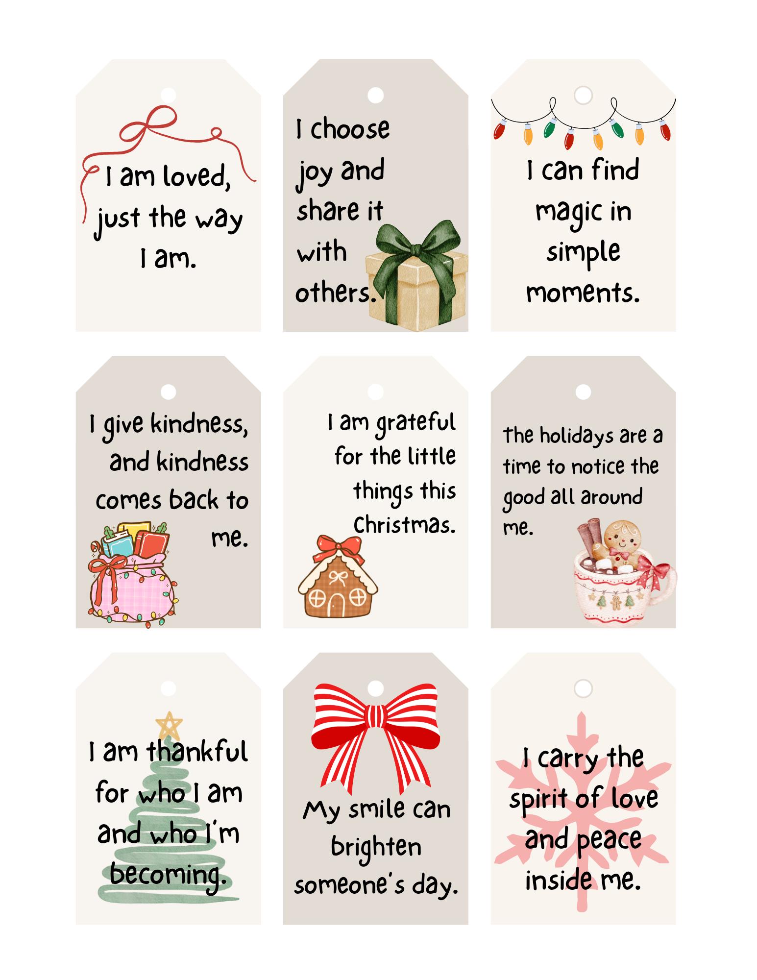 Affirmation Christmas Gift Tags - Etsy