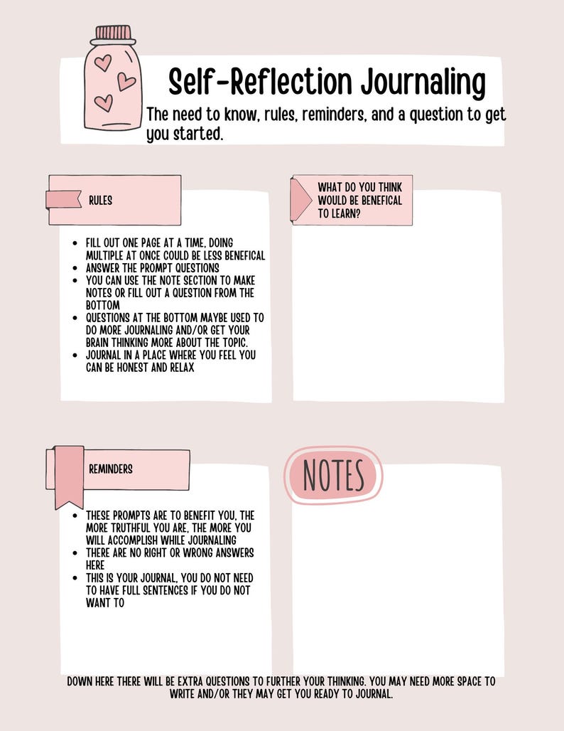 Self-reflection Journaling - Etsy