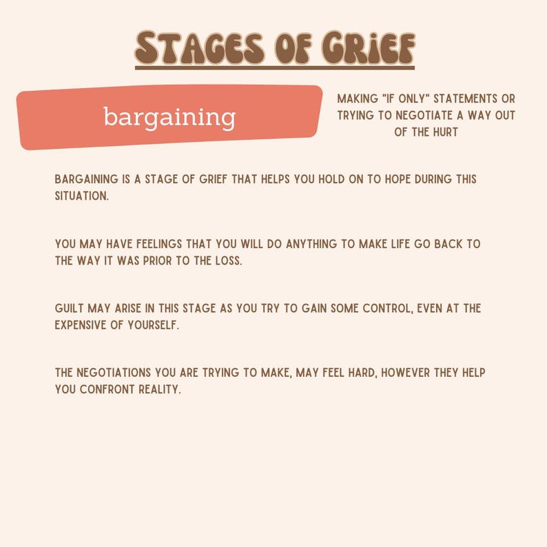 Stages of Grief - Etsy