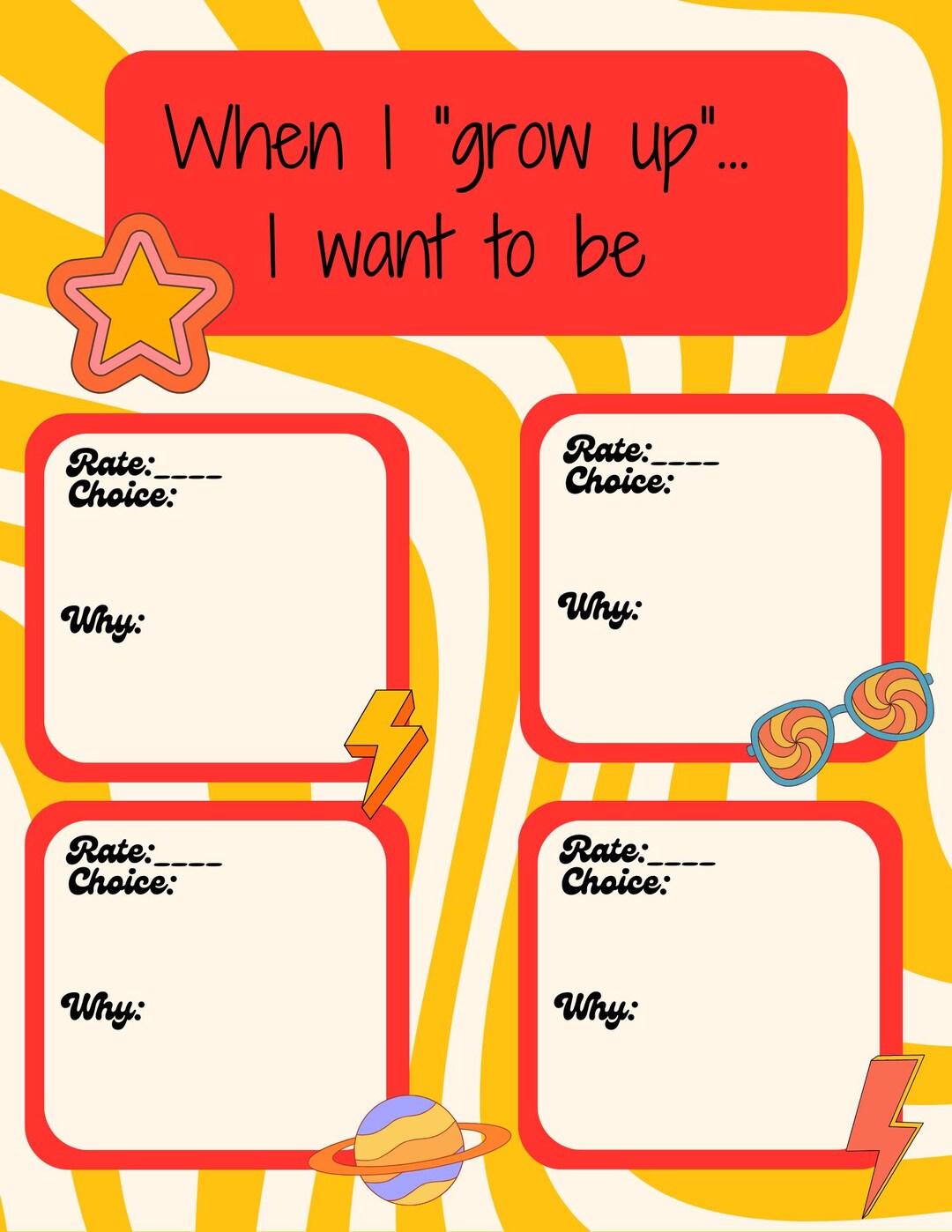 When I Grow up Worksheet - Etsy