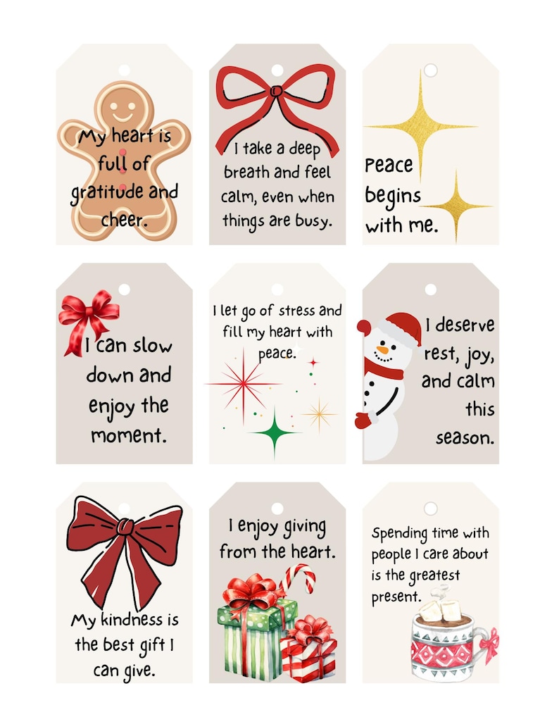 Affirmation Christmas Gift Tags - Etsy