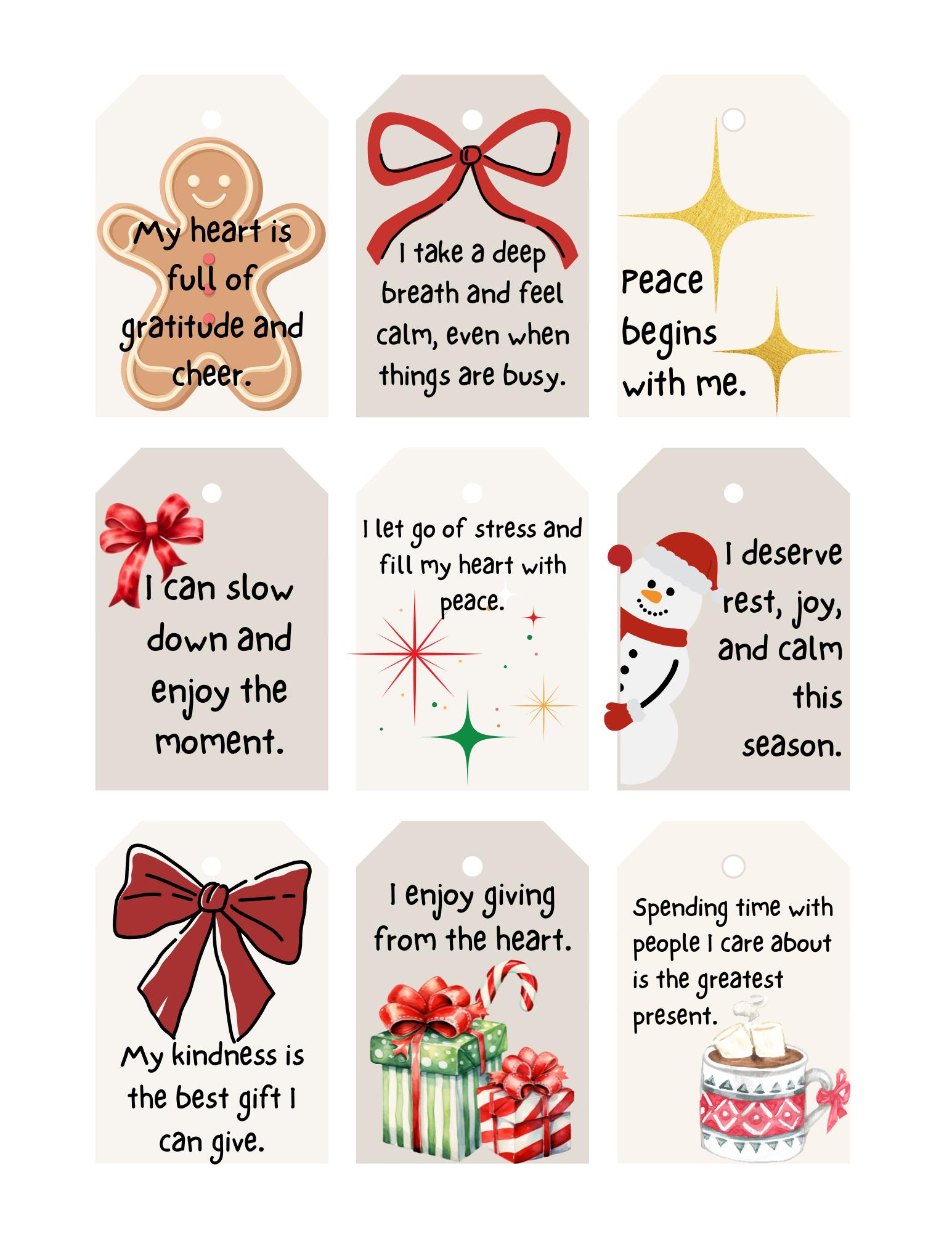 Affirmation Christmas Gift Tags - Etsy
