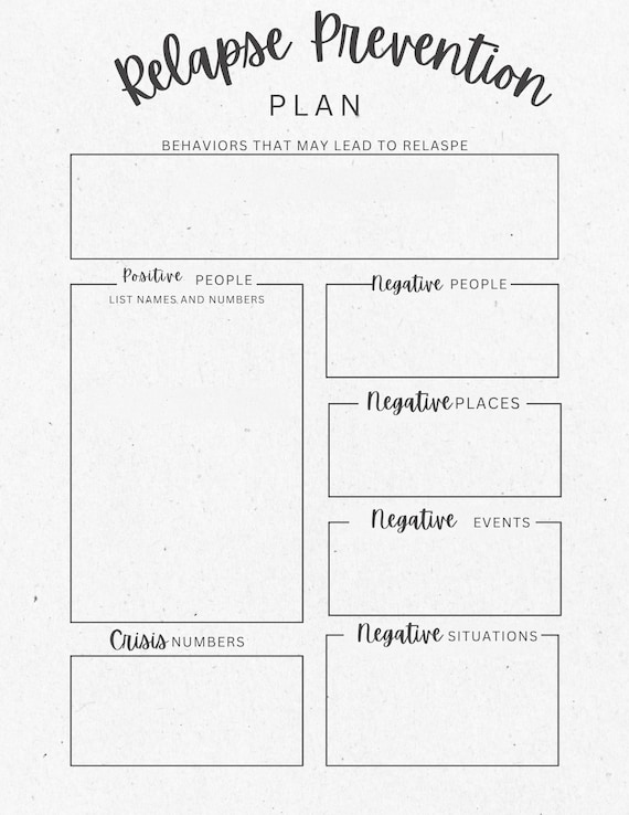 Relapse Prevention Word Search