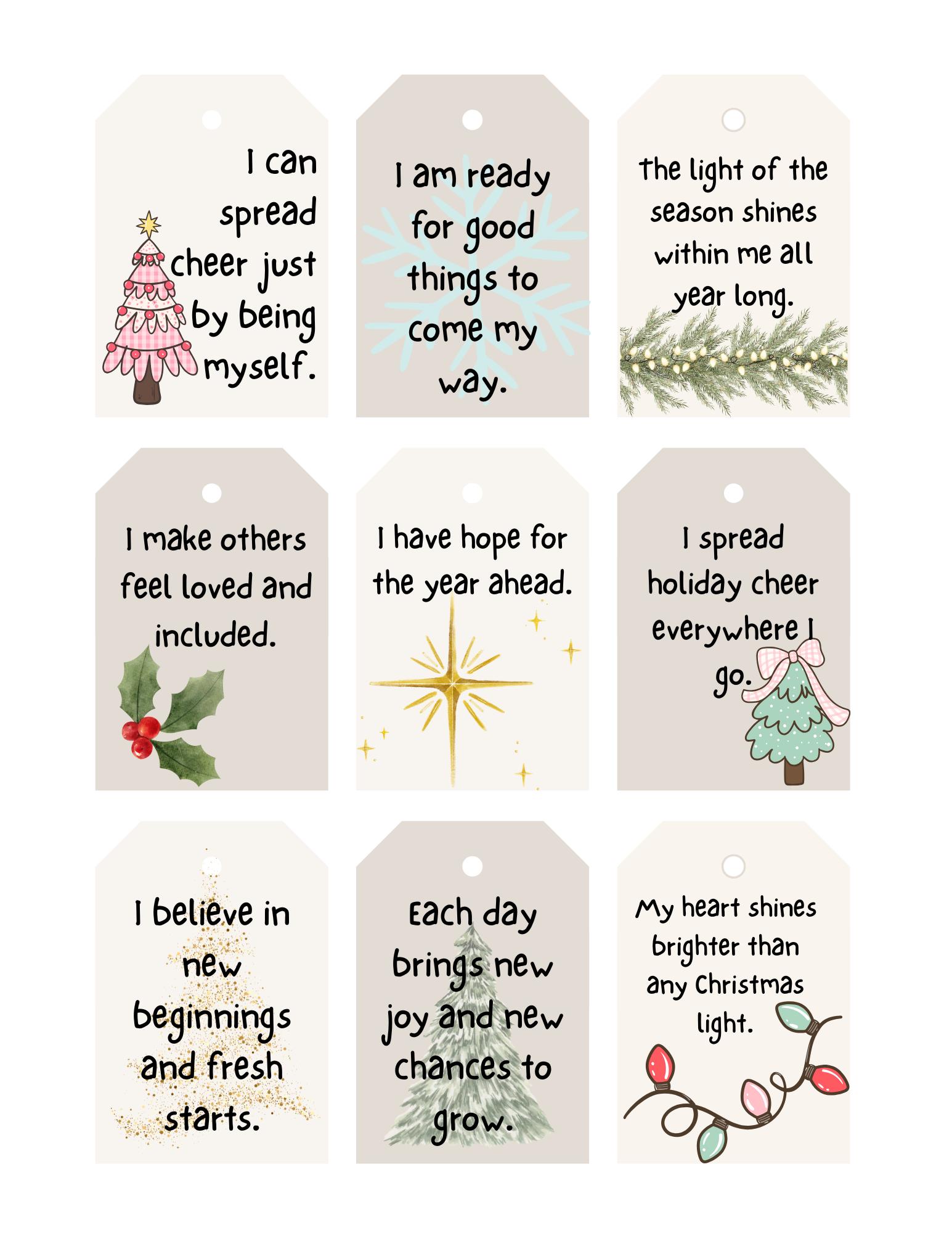 Affirmation Christmas Gift Tags - Etsy