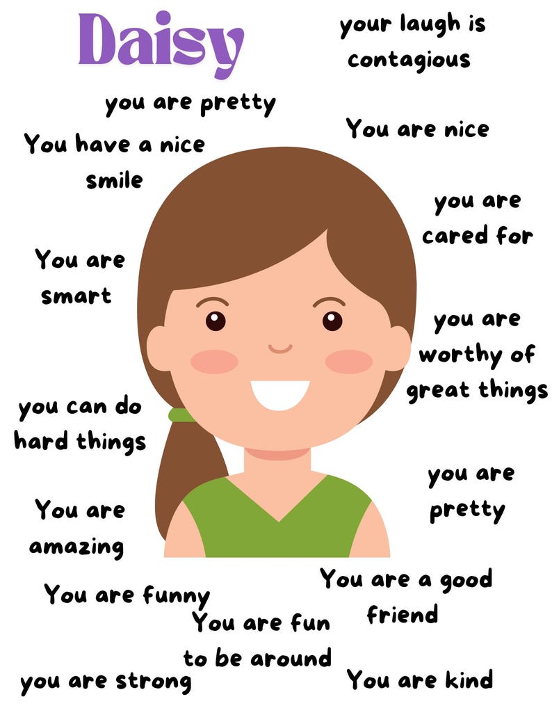 Group- Positive Cartoon Character - Etsy
