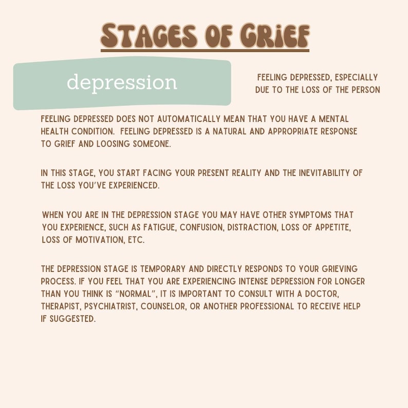 Stages of Grief - Etsy