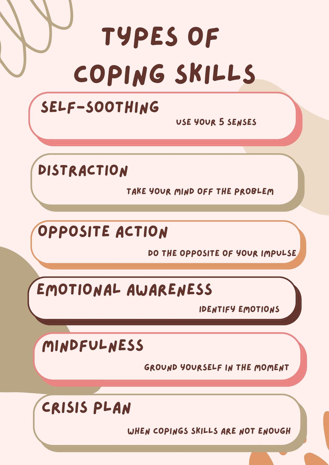 Types of Coping Skills - Etsy