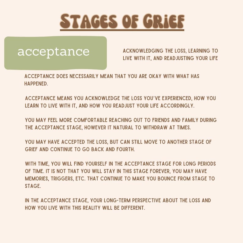 Stages of Grief - Etsy