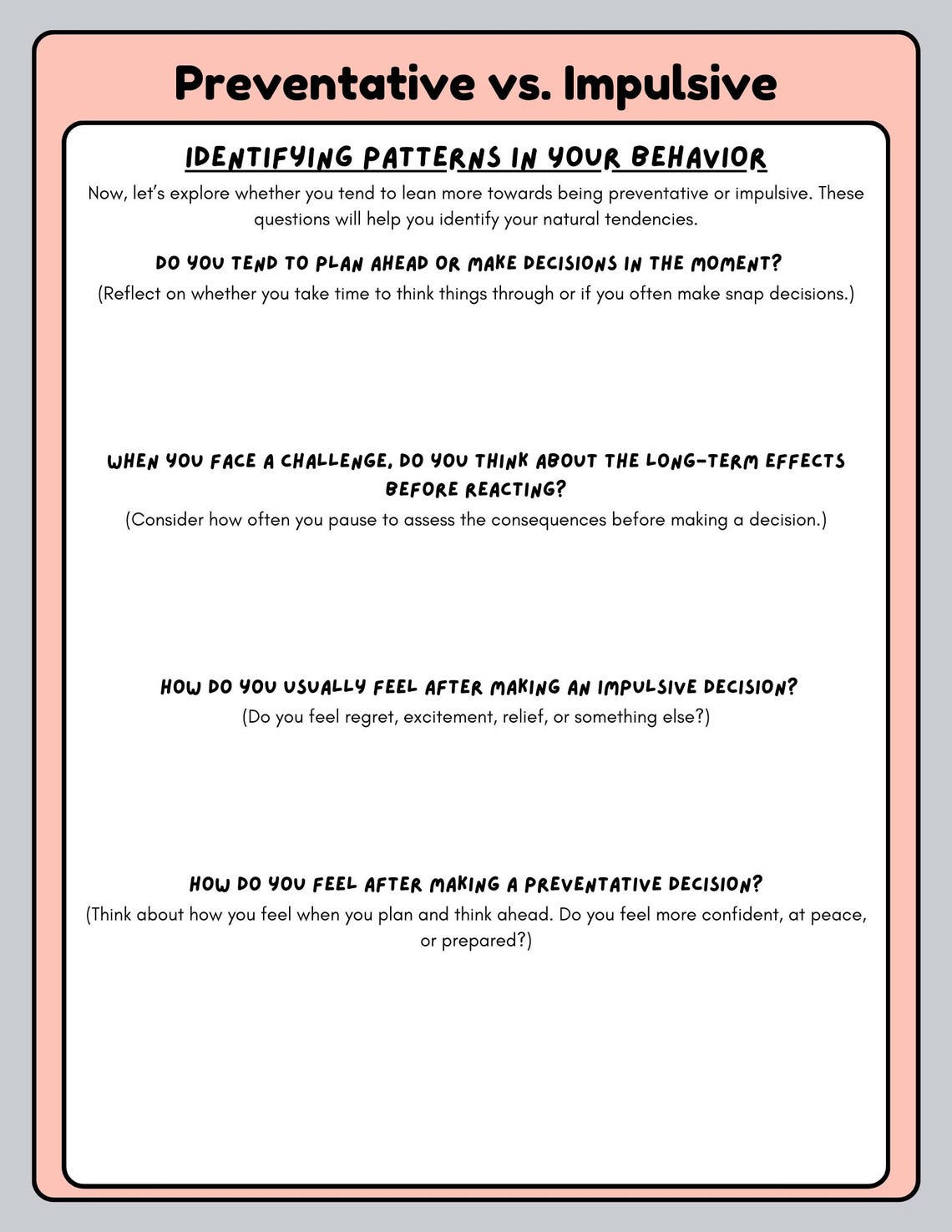 Preventative VS Impulsive - Etsy