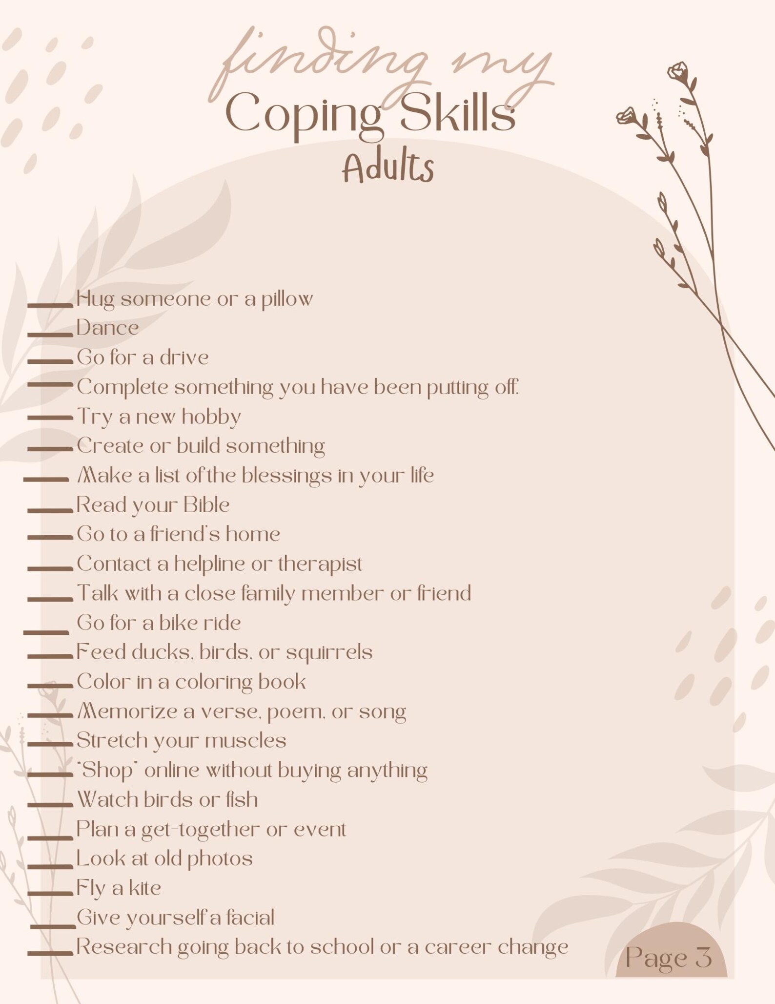 Finding and Rating Coping Skills - Etsy